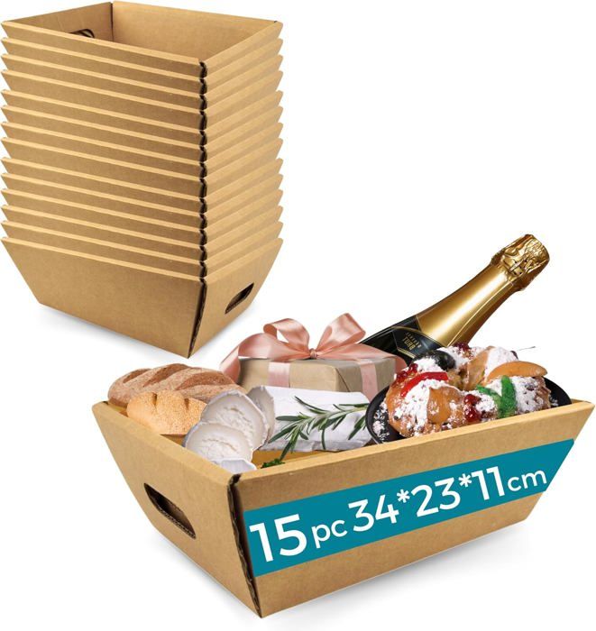 Lot de 15 Boîtes Cadeaux en Carton Rigide 34x23x11 cm sans Couvercle ...