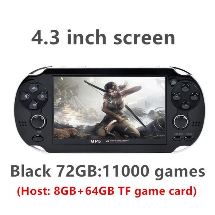 Noir 72 Go-Console De Jeux Vidéo Rétro 4.3 Pouces, Avec Double Joystick ...