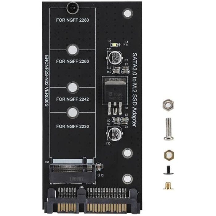 Carte adaptateur M.2 NGFF SSD vers SATA 22PIN Disque dur Adaptateur de performances stables ...