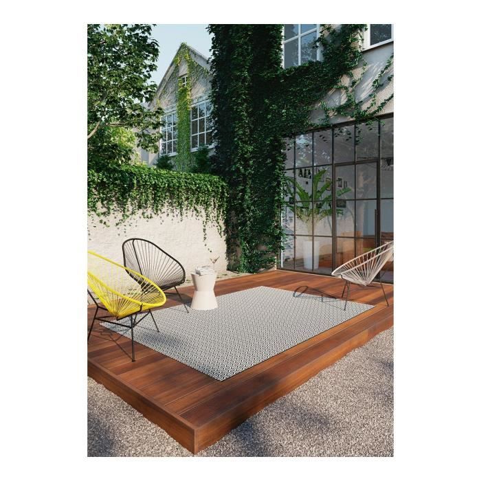 Tapis de salon - ALLOTAPIS - Ballantine - Noir - Intérieur et extérieur ...