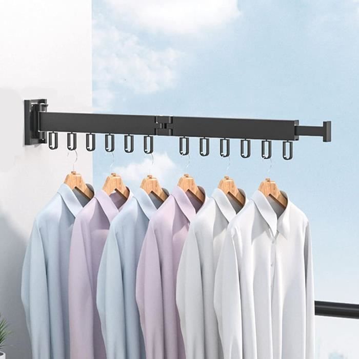 Étendoir À Linge Mural Pliant, Cintre Mural En Acier Inoxydable Avec ...