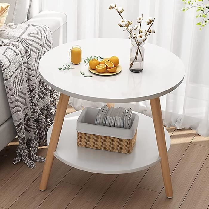 Table Basse Ronde Bois, Table De Salon Ronde, Nordique Petite Table ...