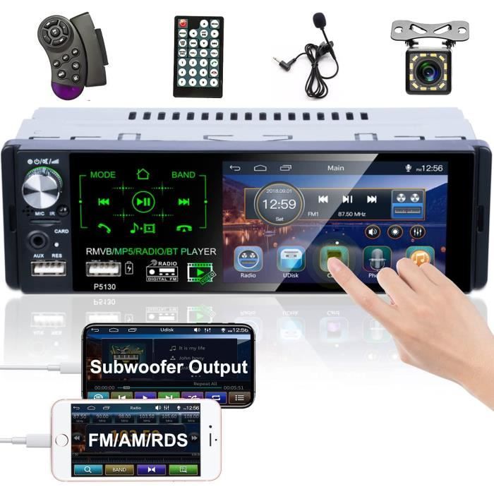 Autoradio Bluetooth Single Din 4'' à écran Tactile Récepteur Radio FM ...