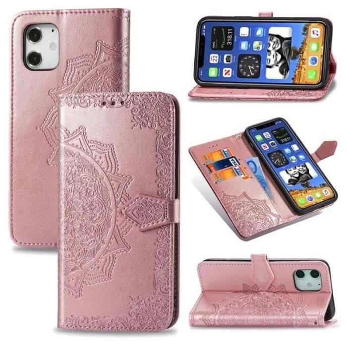 Étui iPhone 12 Mini , Mandala Housse Cuir Folio Magnétique Mince avec ...