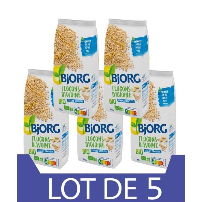 Lot de 5 BJORG Flocons d'avoine 900g - Cdiscount Au quotidien