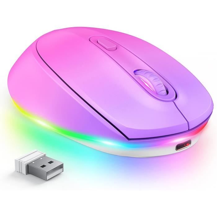 Souris Sans Fil, Rechargeable À Led Pour Ordinateur Portable, Petite ...