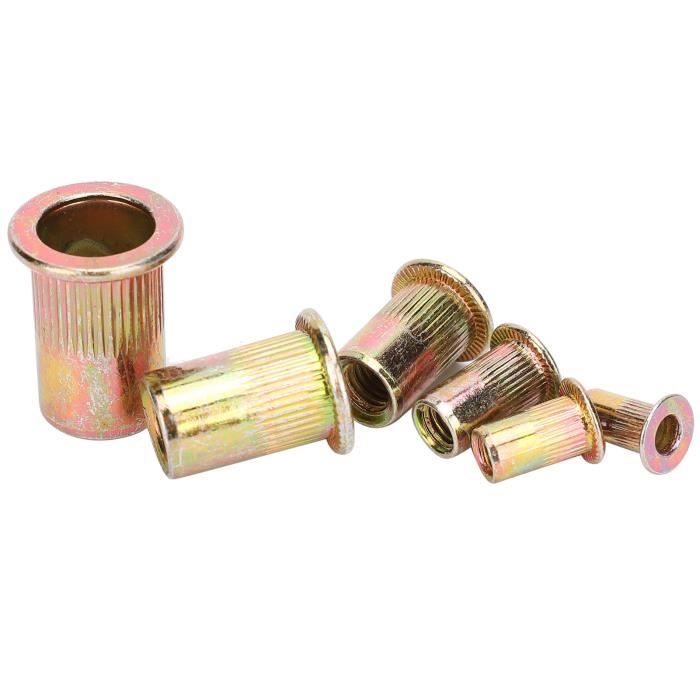 Duokon Écrou à rivet 150pcs Écrous à Rivets en Acier au Carbone Zingués ...