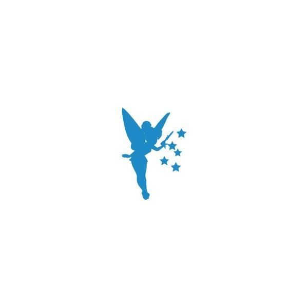 Fée clochette autocollant stickers bleue Taille : 17 cm Couleur : bleu ...