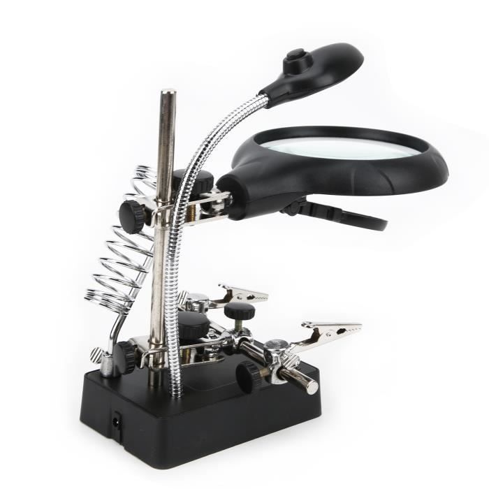 GOTOTOP Loupe avec support Loupe de bureau Trois Multiples Lampe à LED ...