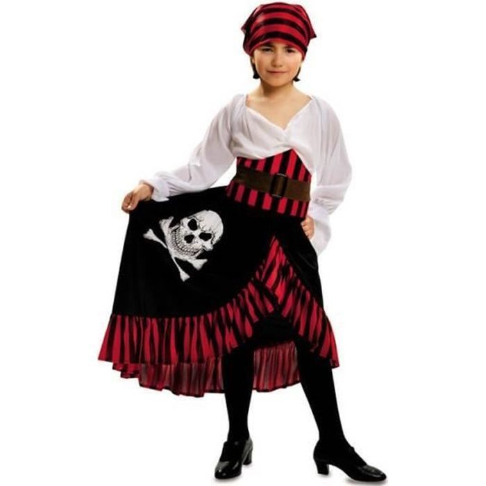 Déguisement de Fille Pirate Jolly - Polyester - Noir et Multicolore ...