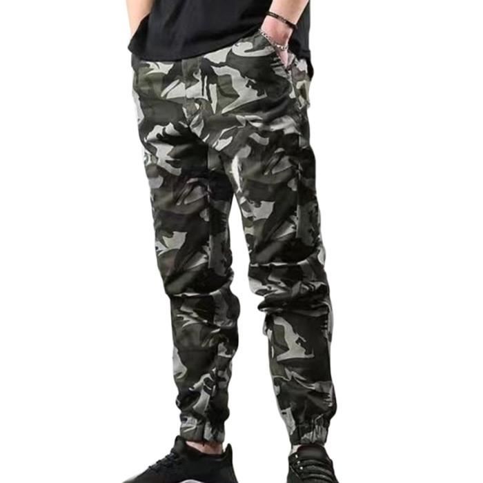 Pantalon Cargo Jogging Hommes - Minetom - Slim Fit Streetwear - Blanc ...