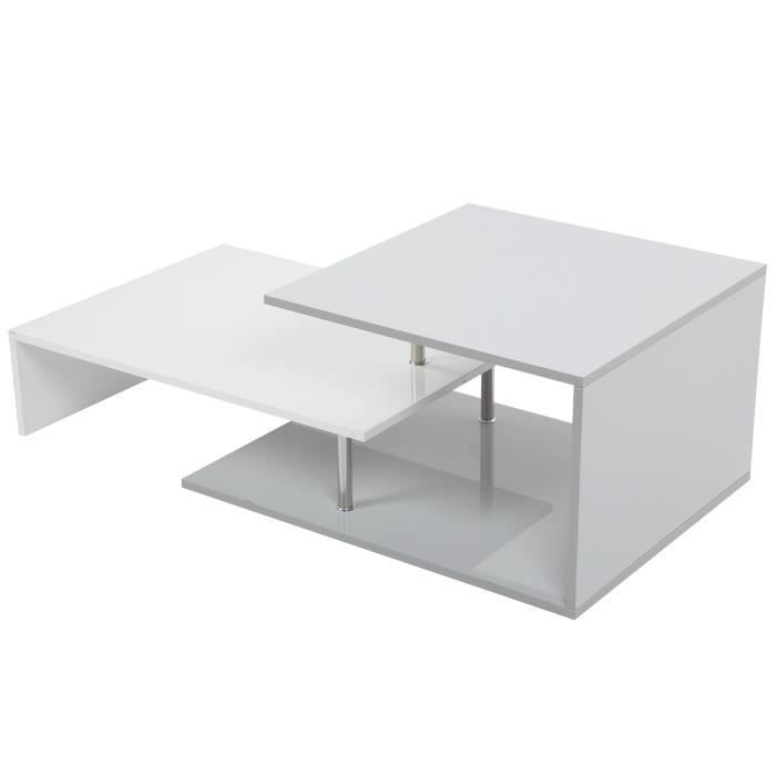 STable basse, table d'appoint - SURENHAP - Duplex - Blanc brillant ...