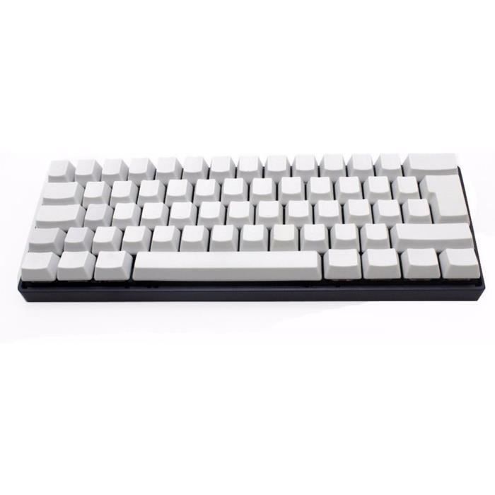 62 Key Black White Blank Thick Pbt Iso Keycaps Key Caps For Mechanical ...