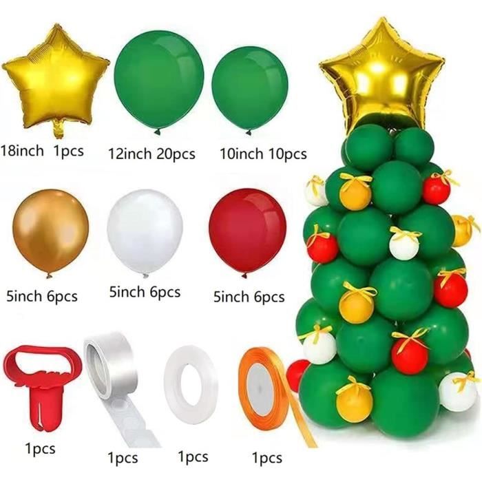 Ballons De Noël Rouges Et Verts Ballons Archés Guirlande Ensemble ...