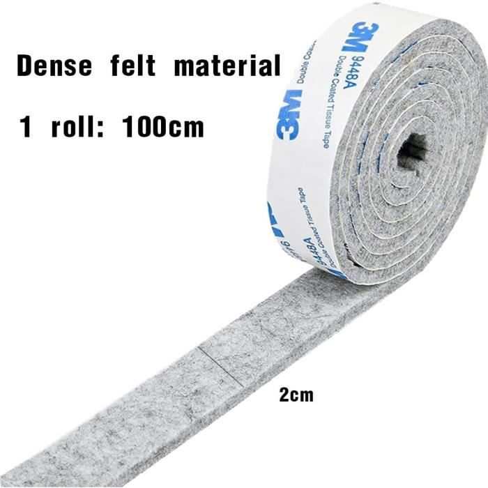 3pcs Feutrine Autocollante Meuble,100cm x 2cm Feutrine Adhesive Feutre ...