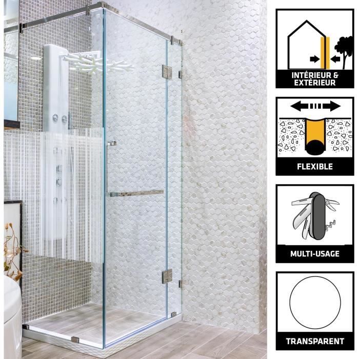 Flex-112 Crystal Clear, Mastic-Colle Multi-Usages Transparent Maintien ...