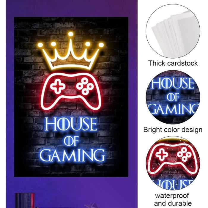 6 Tableau Gamer a4, Tableau Mural Gamer,Gaming Poster,Decoration Murale ...
