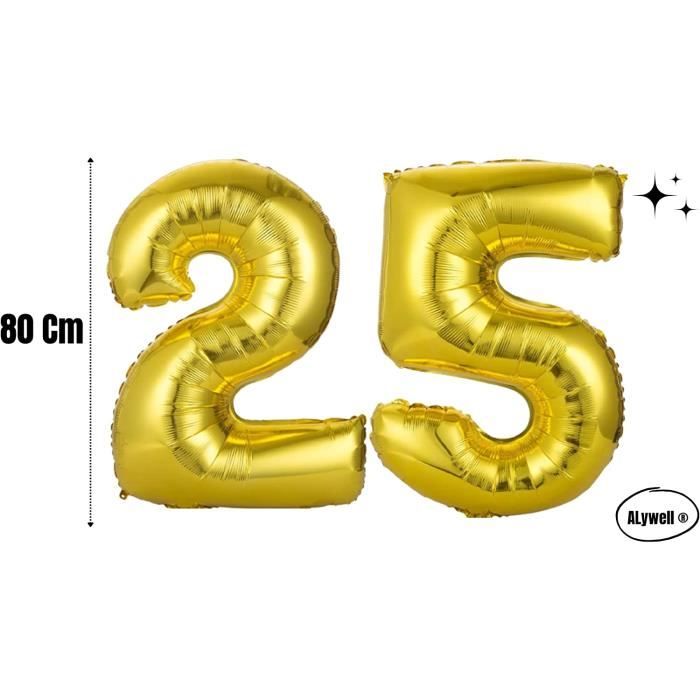 Ballon Chiffre Anniversaire-Ballon 25-Ballon Chiffre 25-Ballon 25 Ans ...