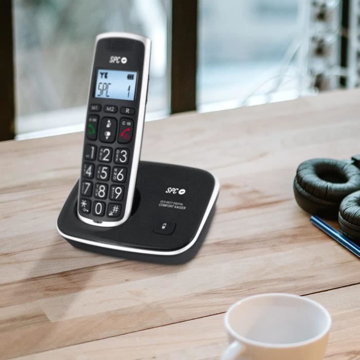SPC Comfort Kaiser - Téléphone Fixe sans Fil Senior avec Touches et ...