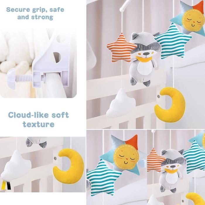 Frasheng Mobile Musical Berceau Bébé,Cloche de Chevet Rotative,avec ...