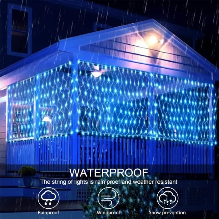 Filet Lumineux Solaire Extérieur, 2 M X 3 M 192 Leds Guirlande ...