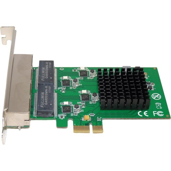 Carte réseau - Carte Controleur PCI Express PCIE - 4 Ports RJ45 Gigabit ...