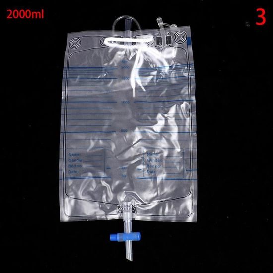 Color 2000ml Sac d'urine médical réutilisable à manches en Latex, Type ...