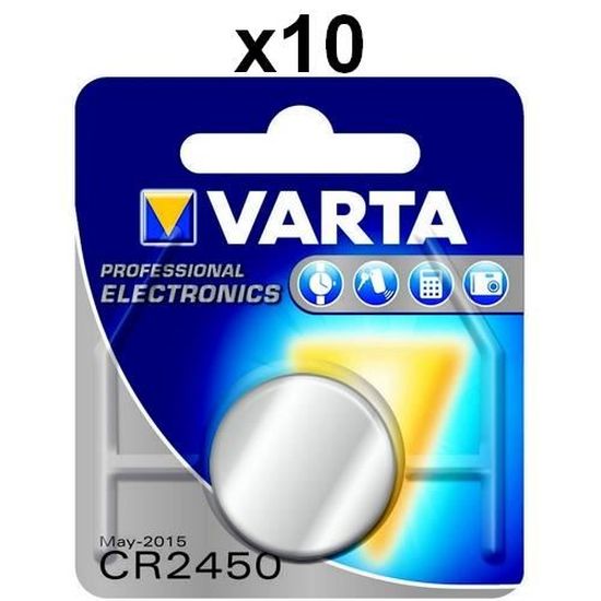 Lot de 10 piles bouton lithium CR2450 3V VARTA - Cdiscount Jeux - Jouets