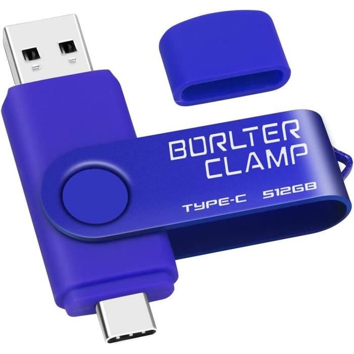 Clé USB Type C 512 Go, BorlterClamp Mémoire Stick Double Connecteur USB ...