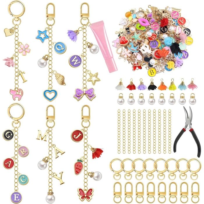 Kit Porte-cles 311 Pieces Perles Accessoires DIY Loisirs Creatifs ...