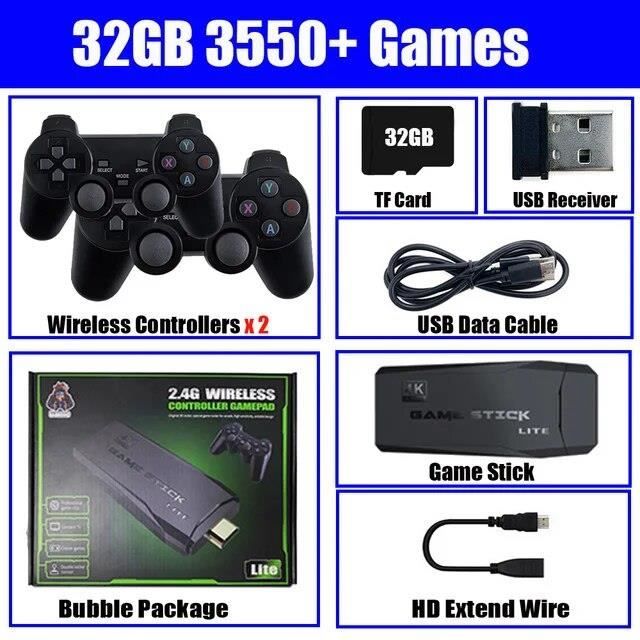 Boîte 32G-3550 - Console de jeu vidéo pour PS1 GBA, manette sans fil, Game Stick, Game Boy ...