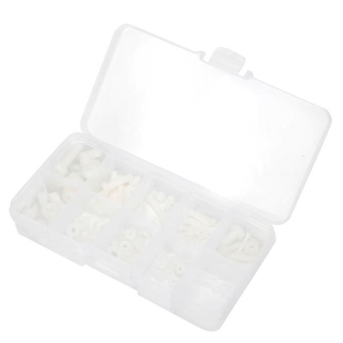 Jeu d'écrous à vis hexagonale, jeu de vis en nylon non magnétique en Nylon blanc, isolation ...
