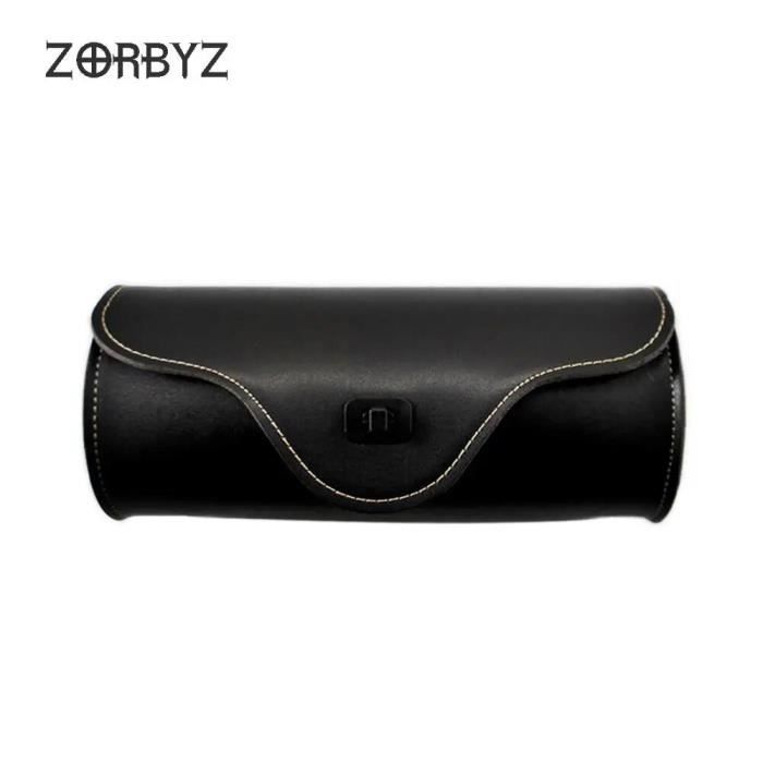 New Motorcycle Scooters Round Barrel Shape Black PU Leather Tool Pouch ...
