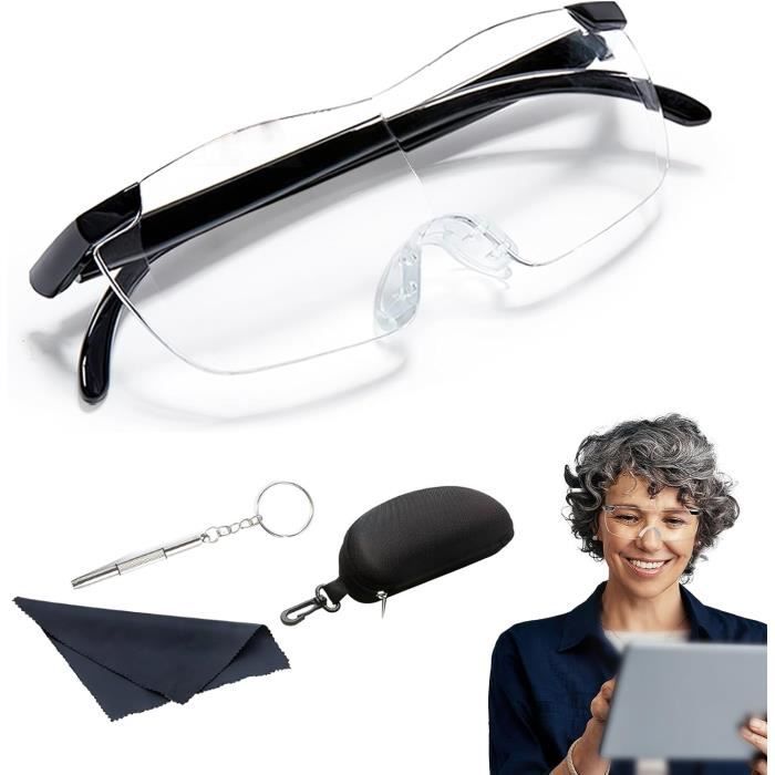 Lunette de Loupe, 300% Loupe de Lecture, Lunette Loupe Grossissante Anti LumièRe Bleue, Mains ...