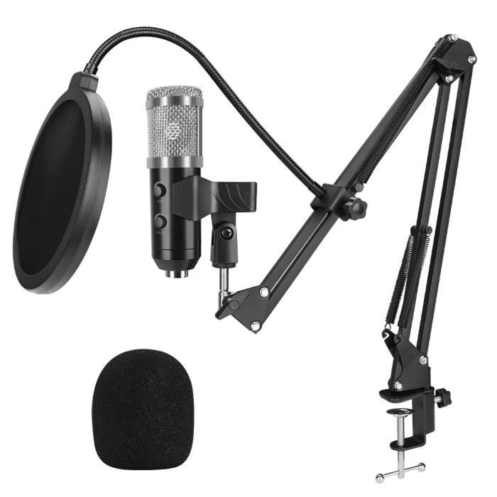 Microphone USB - E20 PC - Kit de Studio avec bras et Ring Light 6 ...