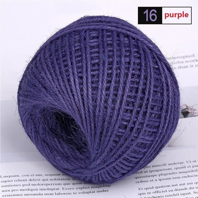 Ficelle de Jute - Naturel - 3 brins de 2mm - Couleur Violet - 164 pieds ...