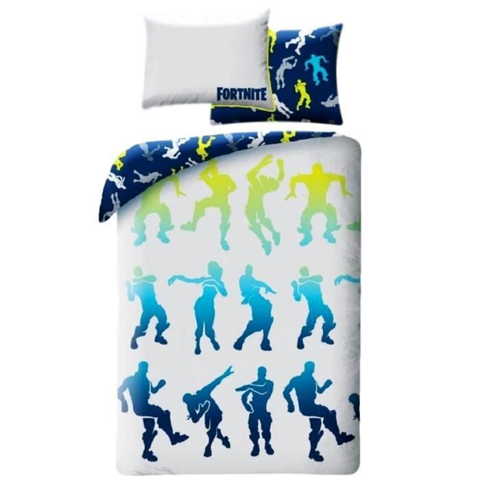Housse de Couette Parure de lit Fortnite Epic Games Reversible 100% ...