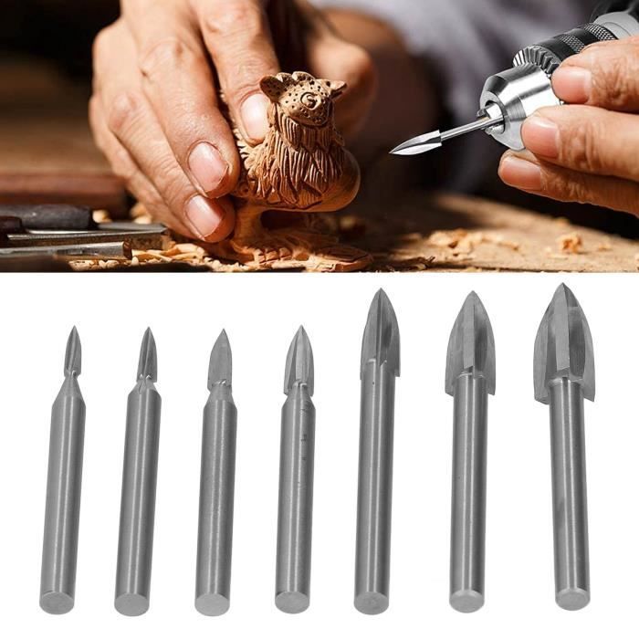 Foret de gravure HURRISE - Lot de 7 pièces en acier rapide pour ...