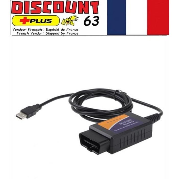 Interface ELM327 USB V1.4 Outil OBD2 Auto Diagnostic Scanner ...