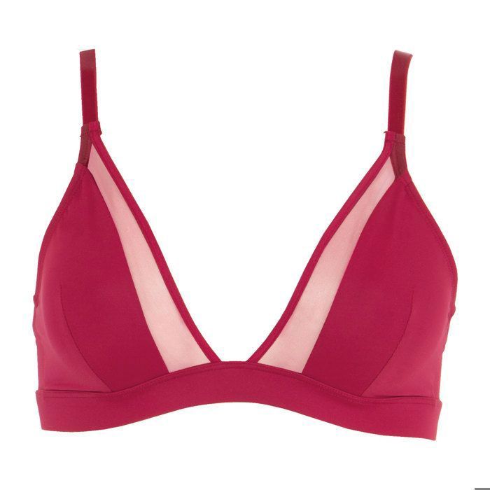 Soutien-gorge triangle sans armatures femme Tulle Athena Cerise ...