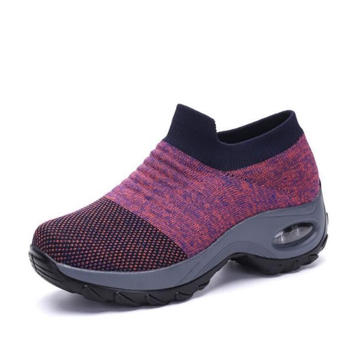 Baskets Femme Mode Beau Chaussettes Chaussure Confortable Nouvelle ...