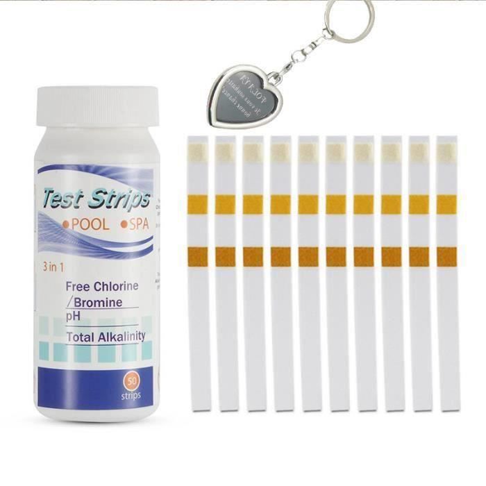 50 pcs 3 dans 1 piscine spa bandes de test de chlore ph alcalinité l ...