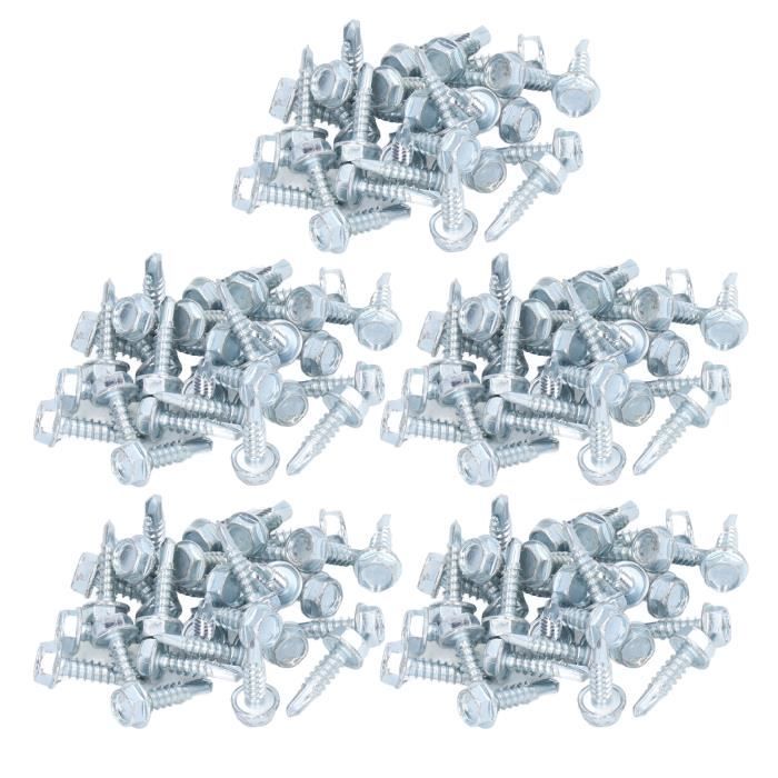 LIZ Vis autoperceuses - 250 pcs vis auto-perceuses en acier au carbone zingué attaches pour ...