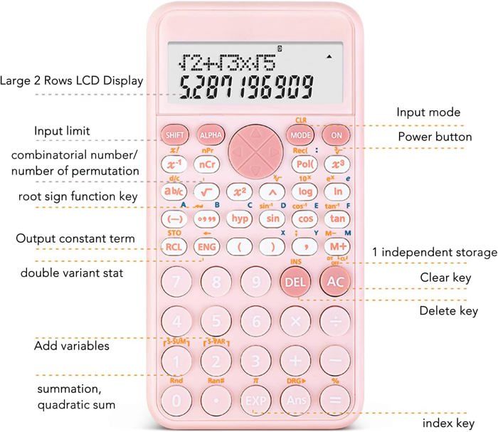 Calculatrice Scientifique à Piles, Calculatrice de 2 Rangées Affichage ...