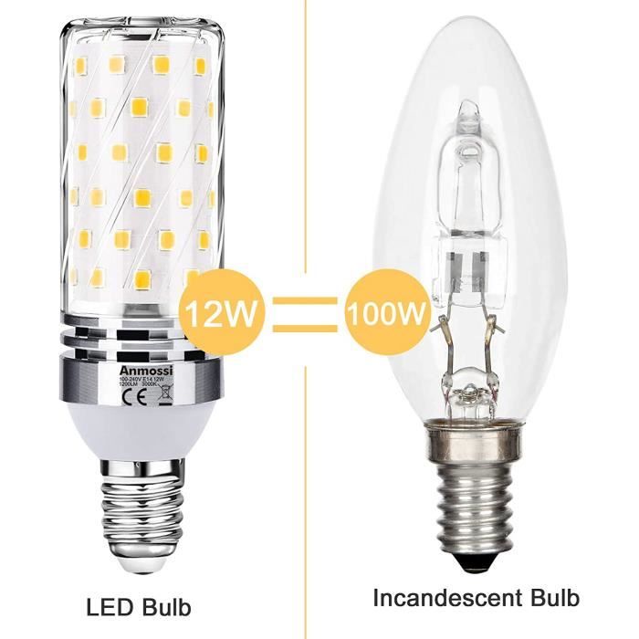 Ampoule Led E14 Blanc Froid 6000K, Ampoule Led Maïs 12W, Équivalent ...