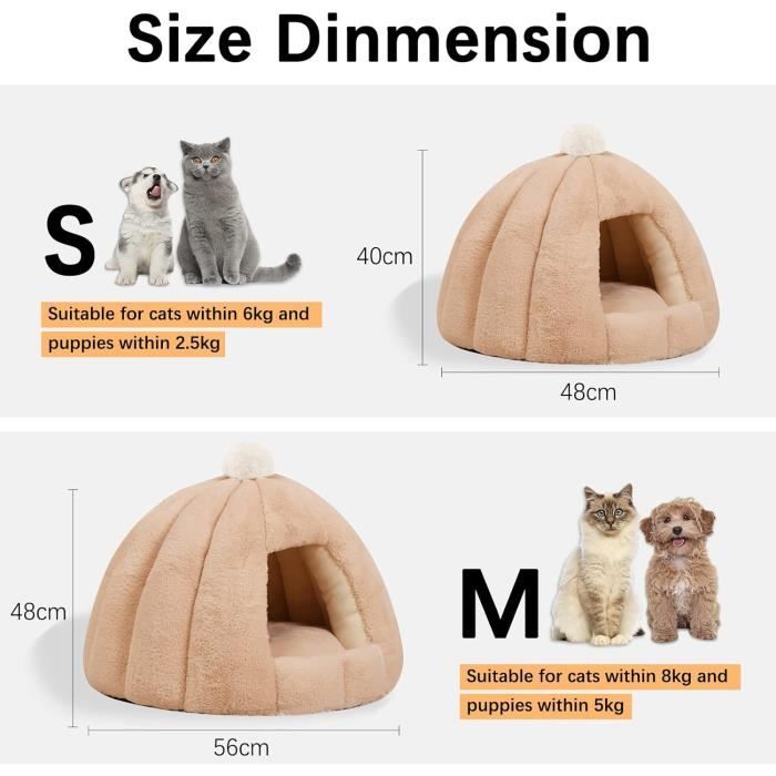 Lit De Grotte Pour Chat, Lit De Coussin De Chat Lavable, Lit Pour ...