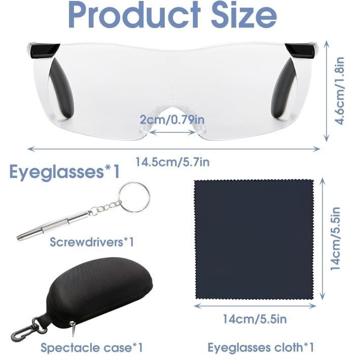 Lunette de Loupe, 300% Loupe de Lecture, Lunette Loupe Grossissante Anti LumièRe Bleue, Mains ...