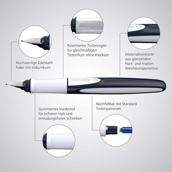 Ray 168412 Stylo Plume Pour Gaucher Avec Cartouche D'Encre Standard ...