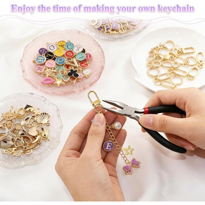 Kit Porte-cles 311 Pieces Perles Accessoires DIY Loisirs Creatifs ...