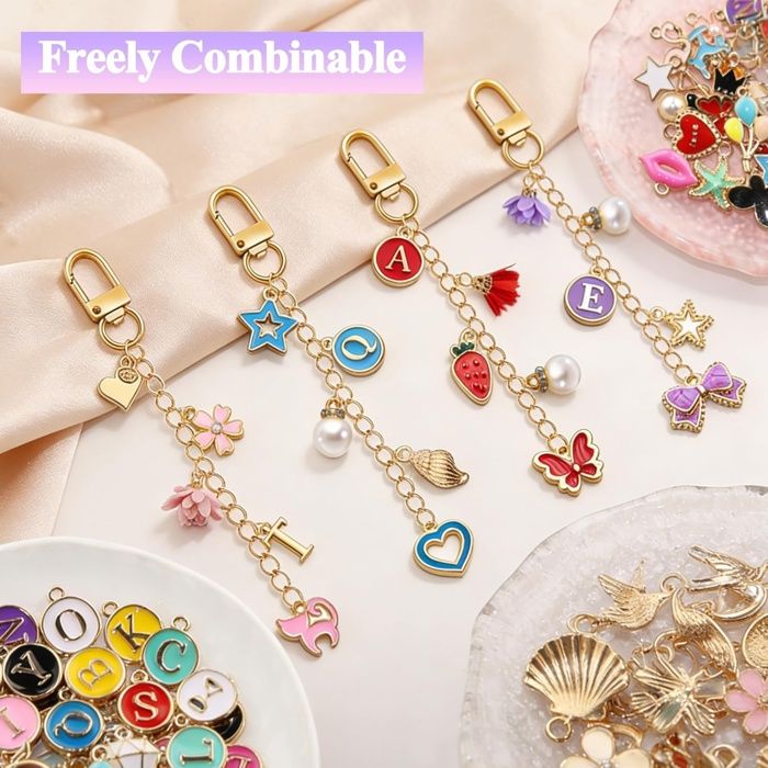Kit Porte-cles 311 Pieces Perles Accessoires DIY Loisirs Creatifs ...